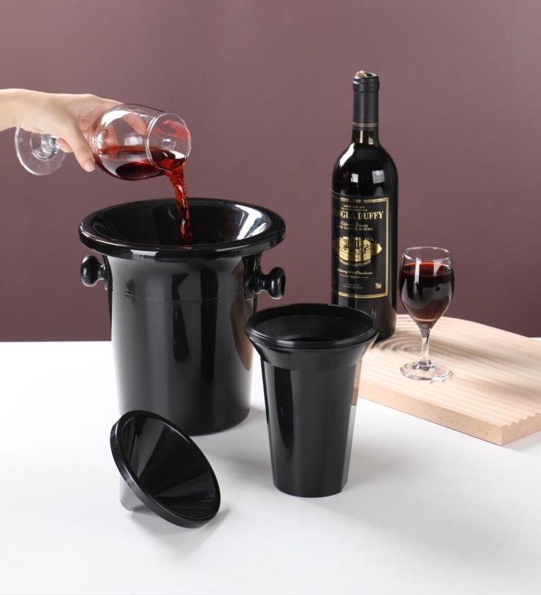 3L Black Tie Plastic Spitting Barrel with Funnel Lid New Wine Tasting ...