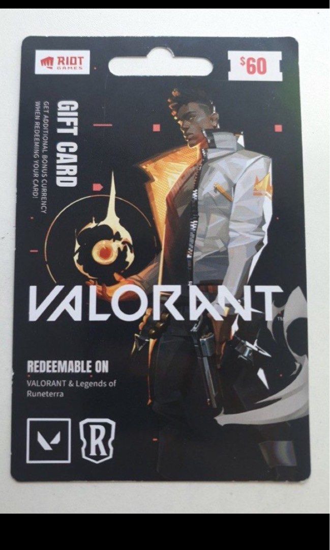 $60 VALORANT GIFT CARD, Video Gaming, Gaming Accessories, Game Gift ...