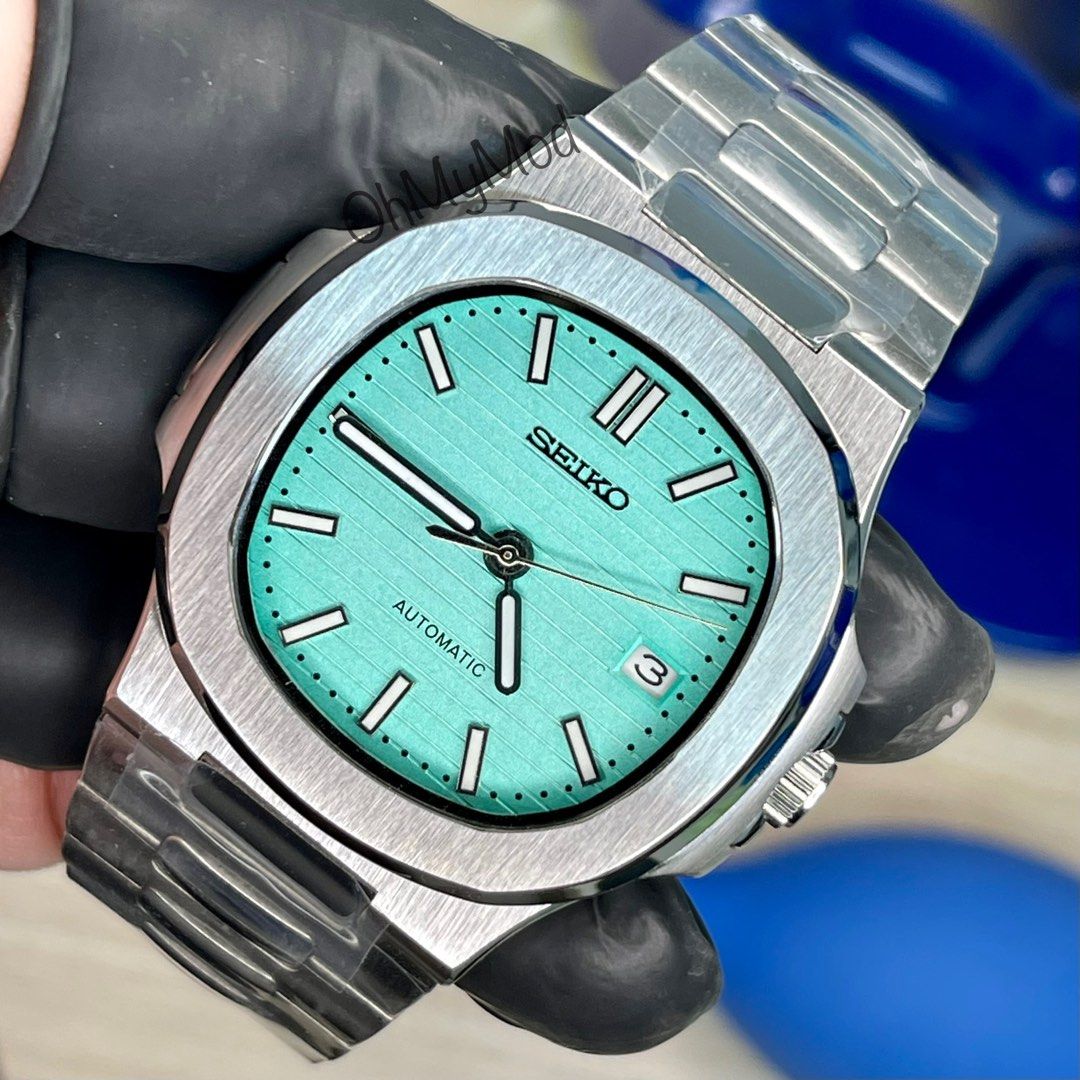 SeikoNaut Tiffany Blue Dial NH35 Seiko Mod Tiffany Dial Nautilus, Men's Fashion, Watches ...