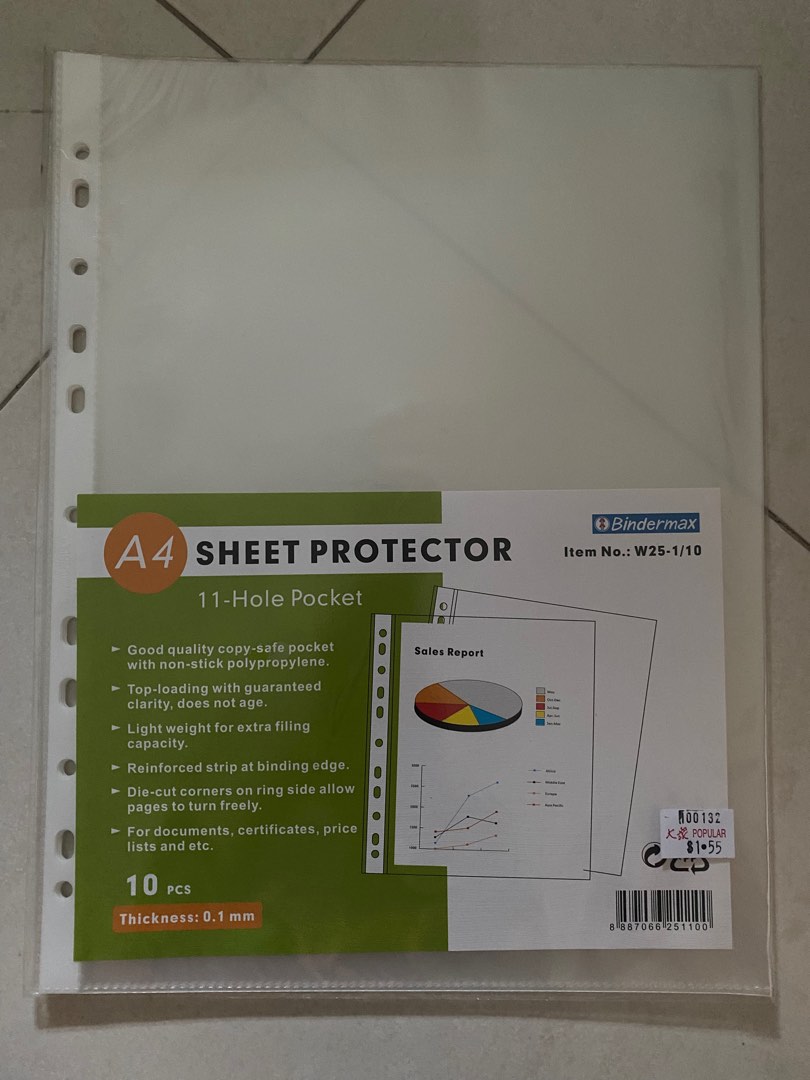 A4 Sheet Protector, Hobbies & Toys, Stationery & Craft, Stationery ...