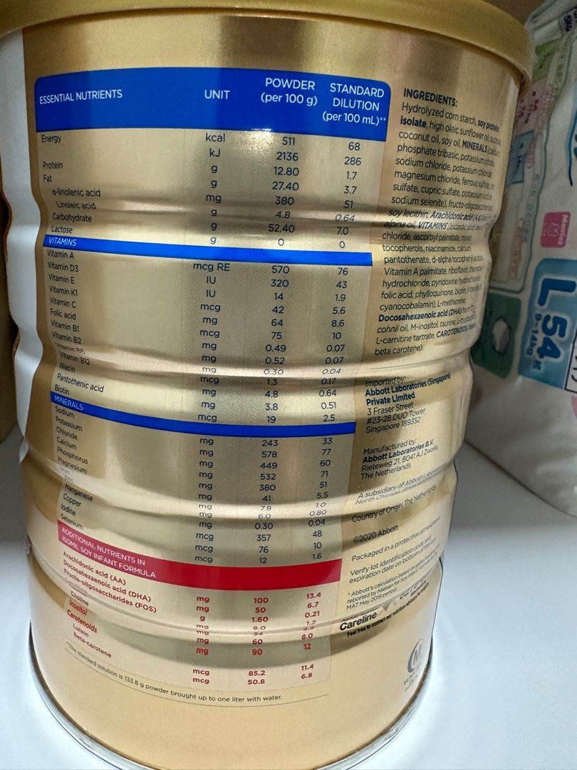 Abbott Isomil EyeQ Stage 1 Infant Soy Milk Formula, Babies & Kids ...