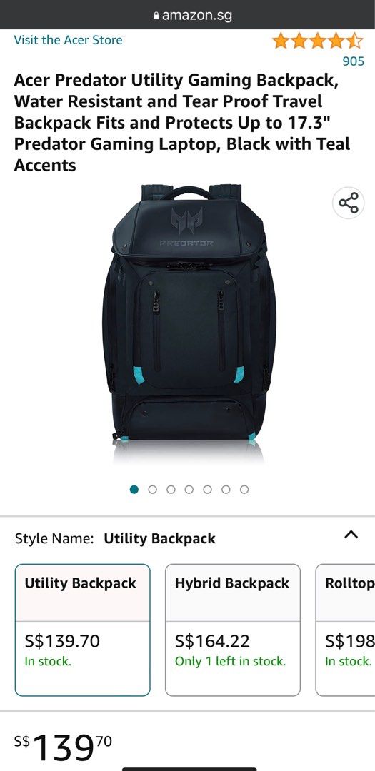 Acer Predator 17.3 Gaming Backpack, Men's Fashion, Bags, Backpacks on ...