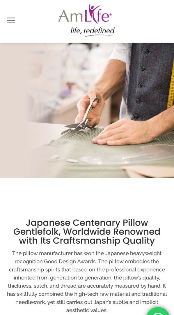 Amlife Japanese Centenary Pillow Gentlefolk , made in Japan, Furniture ...