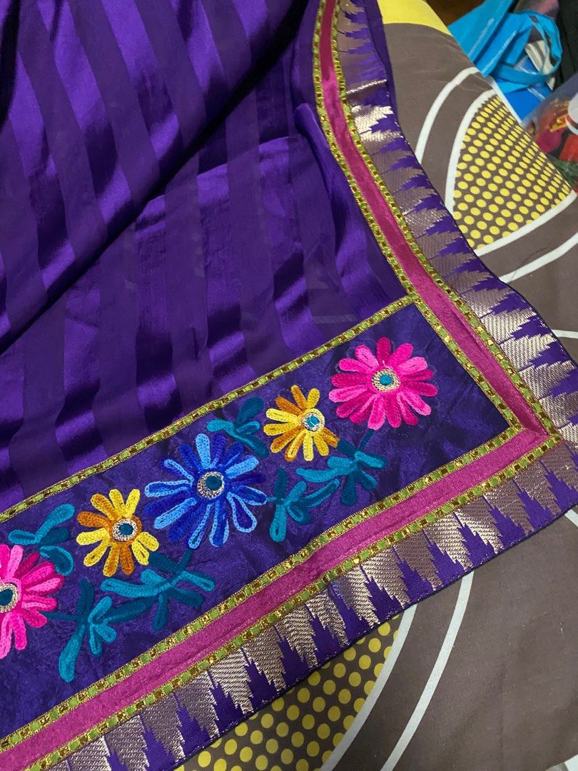 Beautiful patch work embroidered patches in triangles, aari embroidery ...