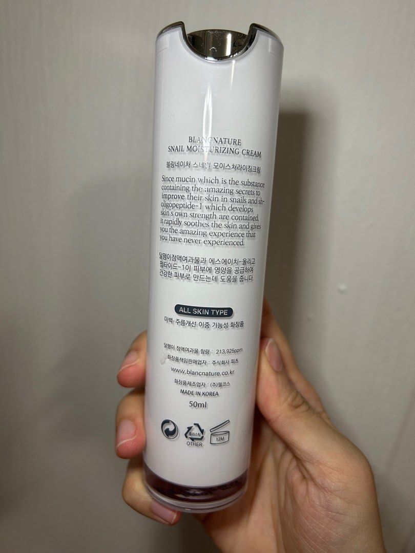 Blanc Nature Snail Trace Cream 50ml, Beauty & Personal Care, Face, Face ...