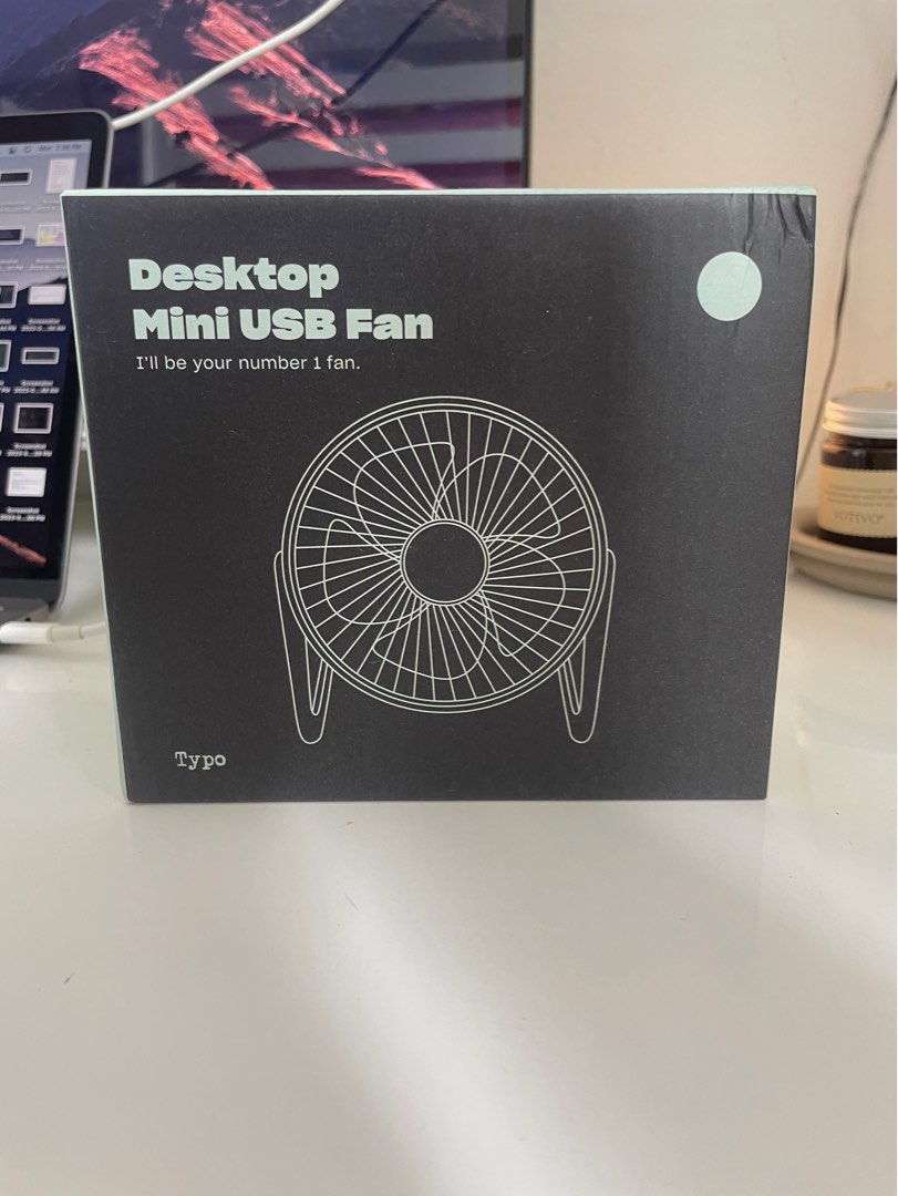 BNIB Typo Portable Fan, Furniture & Home Living, Lighting & Fans, Fans ...