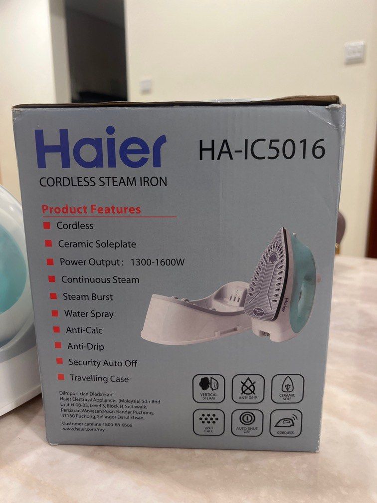 Brand new Haier cordless steam iron, TV & Home Appliances, Irons ...