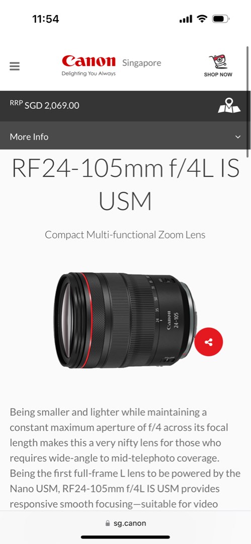 Canon Lens RF24-105mm f/4L IS USM, Photography, Lens & Kits on Carousell