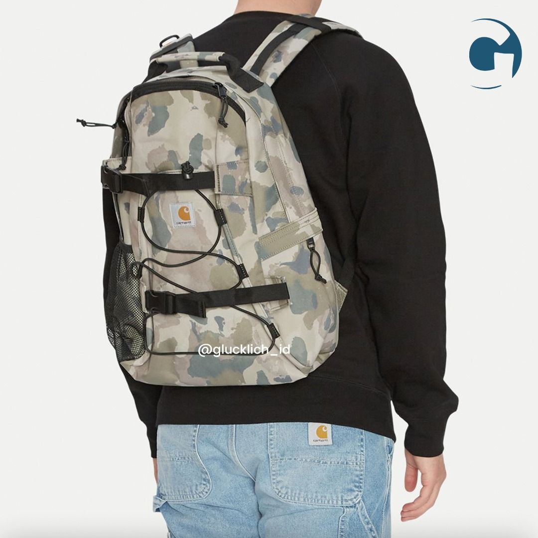 Carhartt WIP, Kickflip Backpack in Camo Tide Thyme, Fesyen Pria, Tas ...