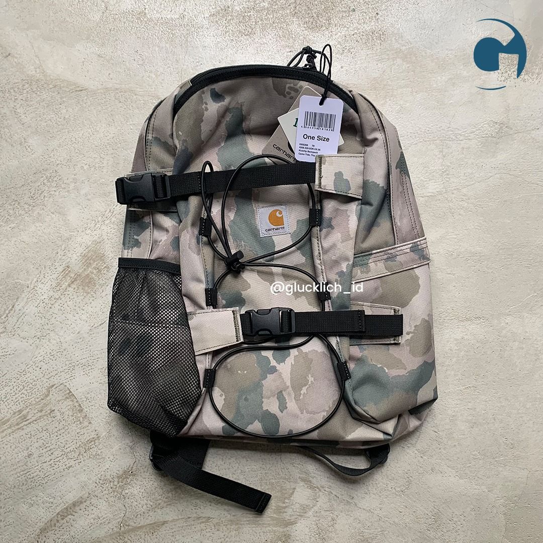 Carhartt WIP, Kickflip Backpack in Camo Tide Thyme, Fesyen Pria, Tas ...
