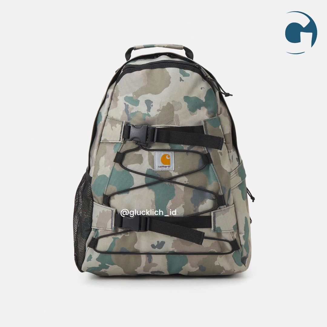 Carhartt WIP, Kickflip Backpack in Camo Tide Thyme, Fesyen Pria, Tas ...