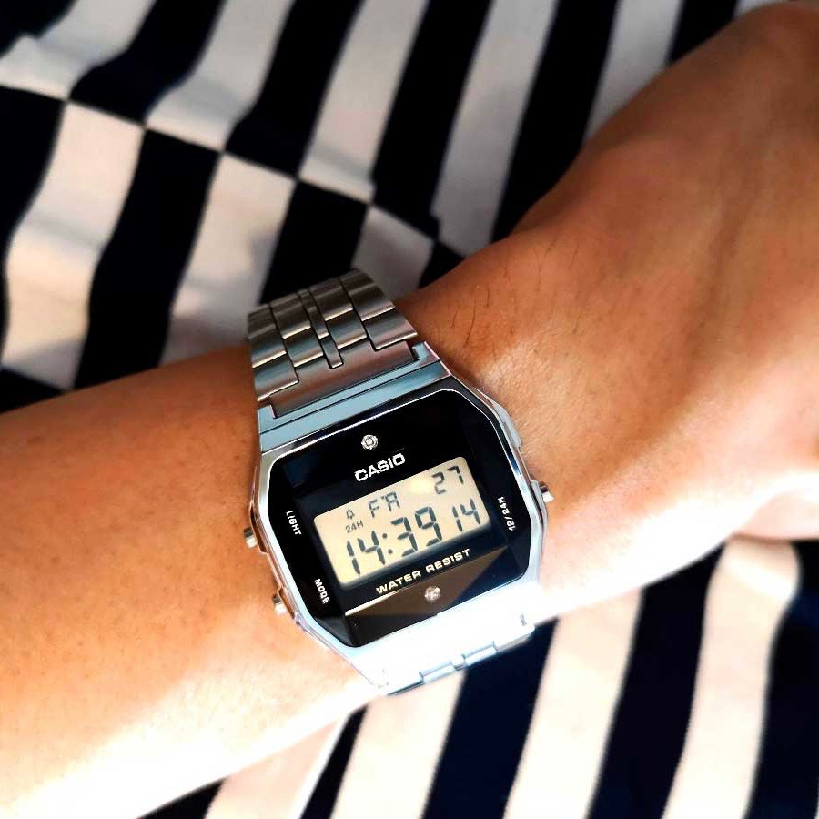 Casio A159WAD-1 with diamonds, Luxury, Watches on Carousell