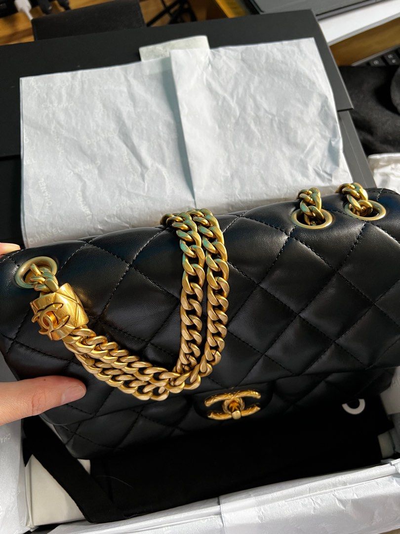 Chanel 22k flap bag in black, Luxury, Bags & Wallets on Carousell