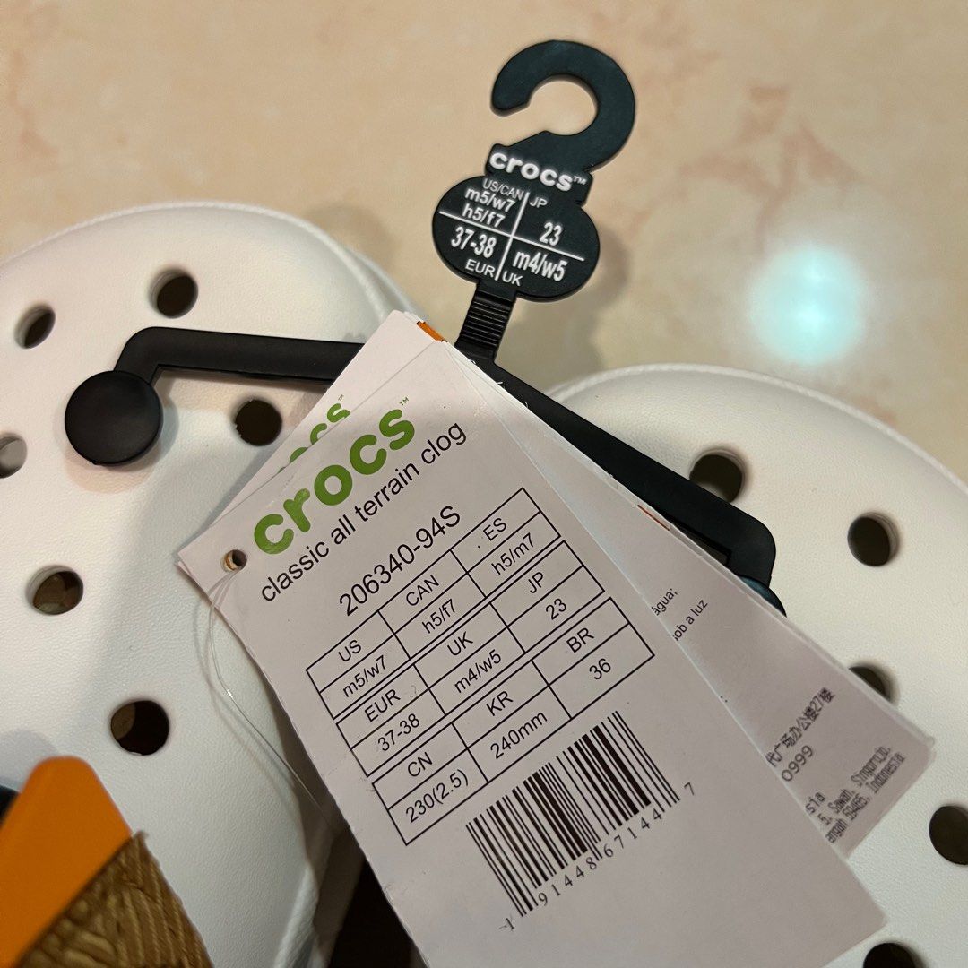 Crocs All Terrain Clog (White/Multi), Women's Fashion, Footwear ...