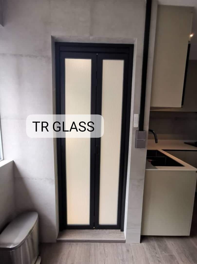 Aluminium Slim Frame Fluted Tempered Glass Door Furniture And Home Living Home Decor Other Home