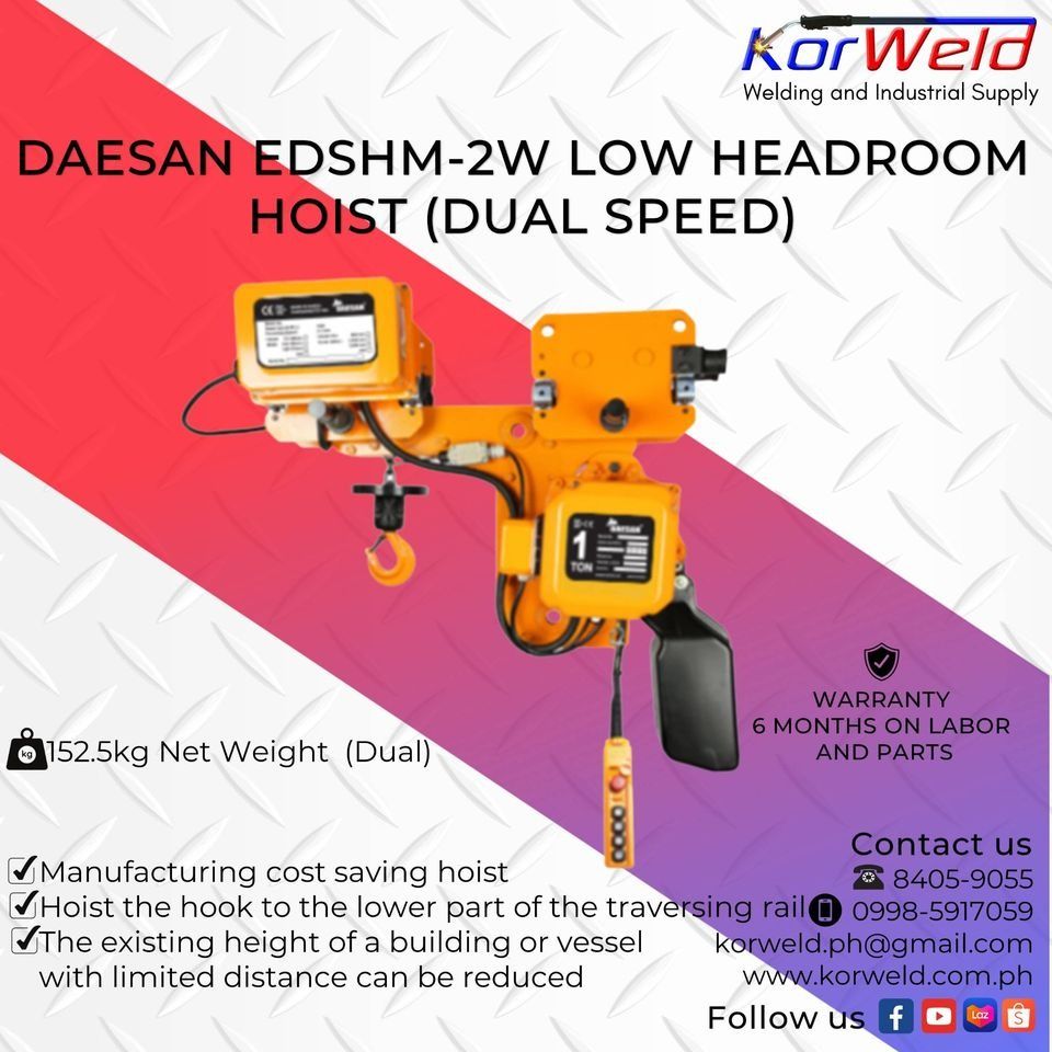 Daesan Low Headroom Hoist EDSHM-1S, Commercial & Industrial ...