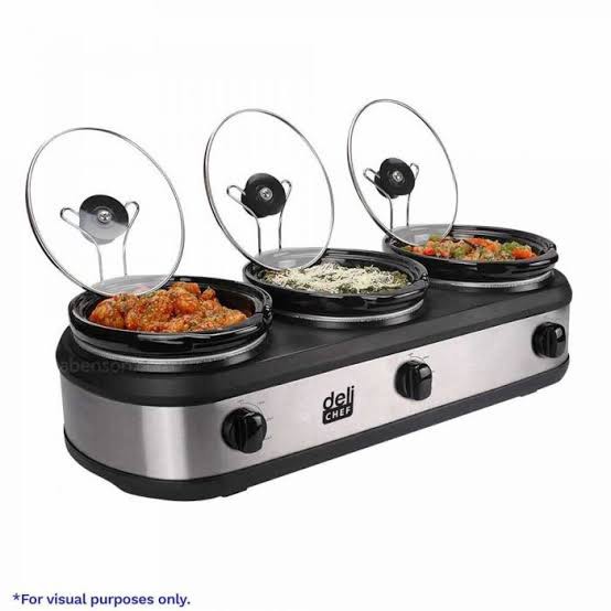 Deli Chef Triple Slow Cooker, Furniture & Home Living, Kitchenware ...