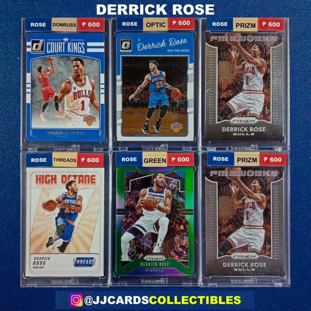 Derrick Rose NBA Cards w/ Free Magnetic Case Php 600 Each, Hobbies ...