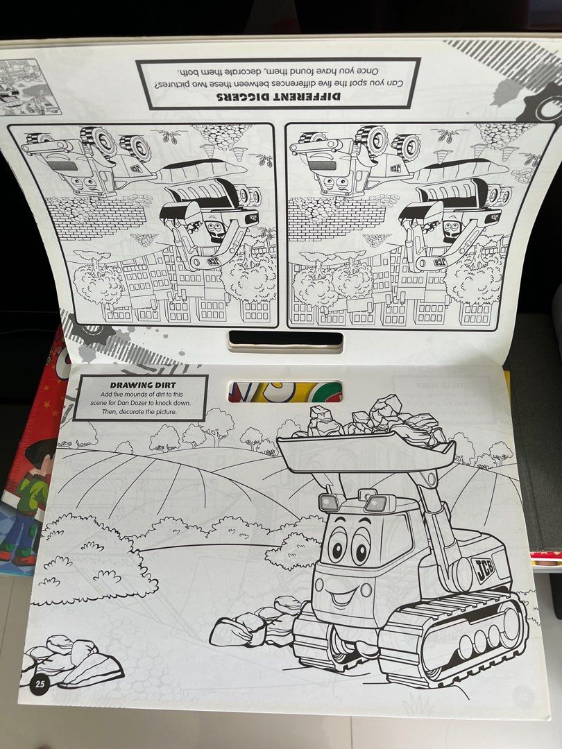 DIY doodle wearable dinosaur and mega digger colouring activity pad ...