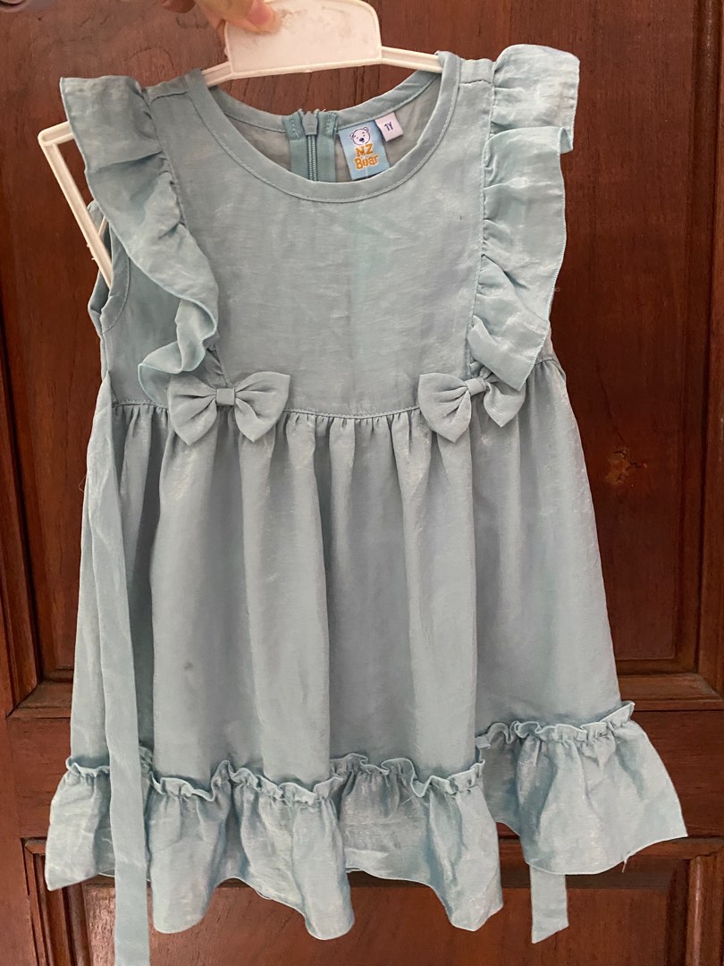 Dress Ruffle Biru — Anak 1 tahun 2 tahun, Bayi & Anak, Baju Anak ...