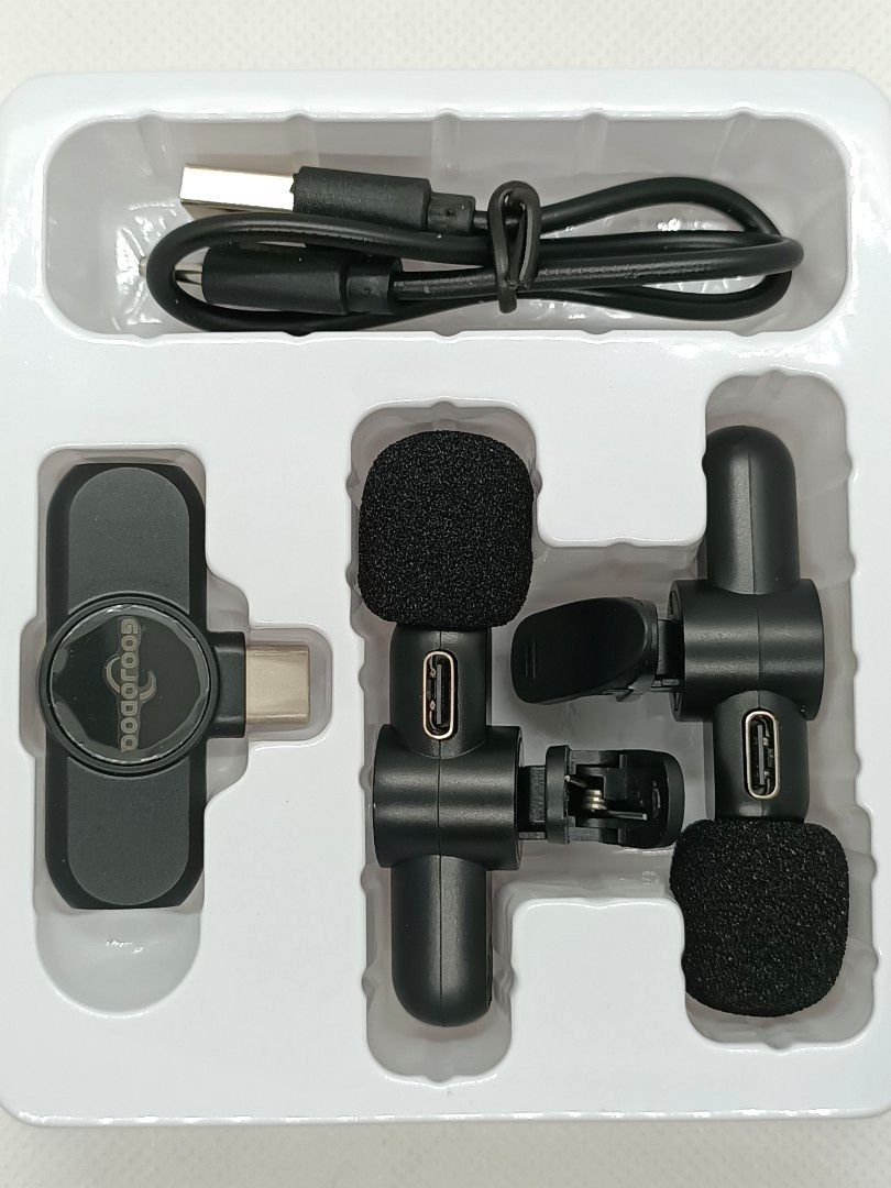 DUAL WIRELESS MICS FOR PHONE ANDROID EASY PLUG AND PLAY TYPE C SMART ...