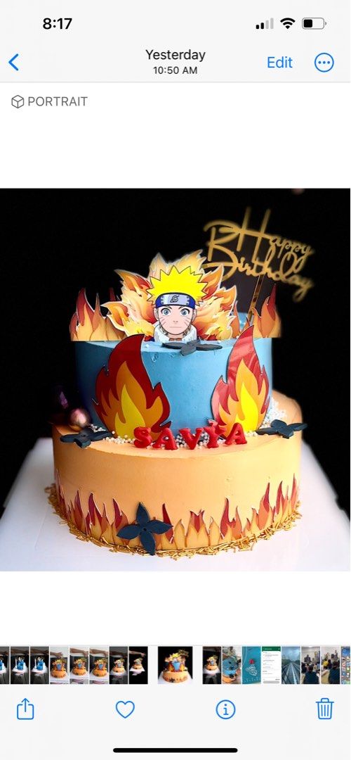 Eggless customised Naruto cake, Food & Drinks, Homemade Bakes on Carousell