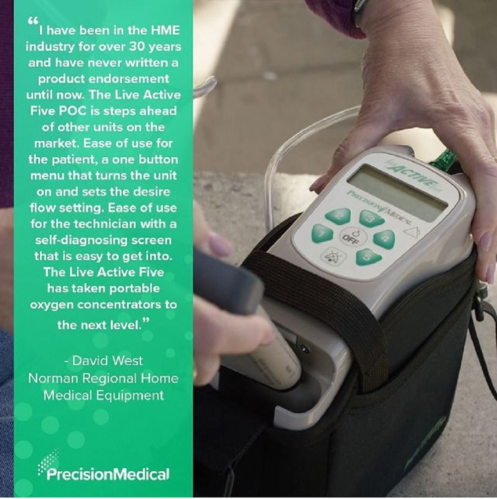 FAA Approved USA Precision Medical Live Active Five POC Portable Oxygen ...