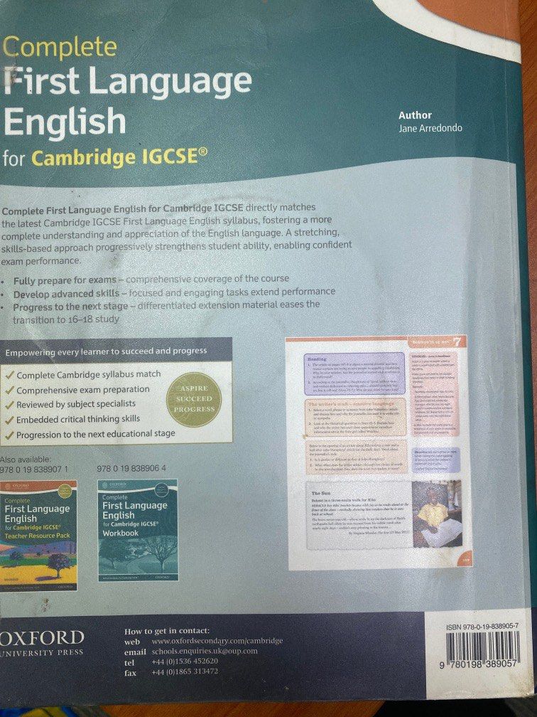 First language English for IGCSE Oxford, Hobbies & Toys, Books ...
