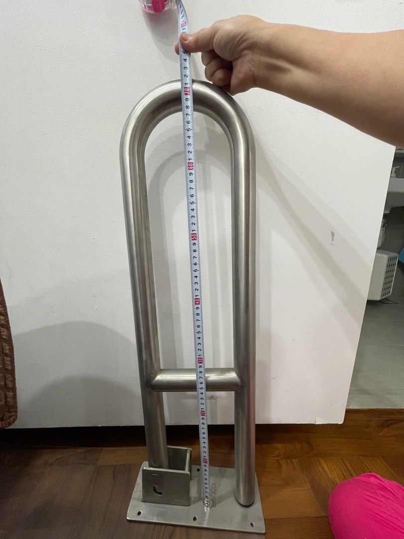 Folding U-Shaped Grab Bar (Stainless Steel), Furniture & Home Living ...
