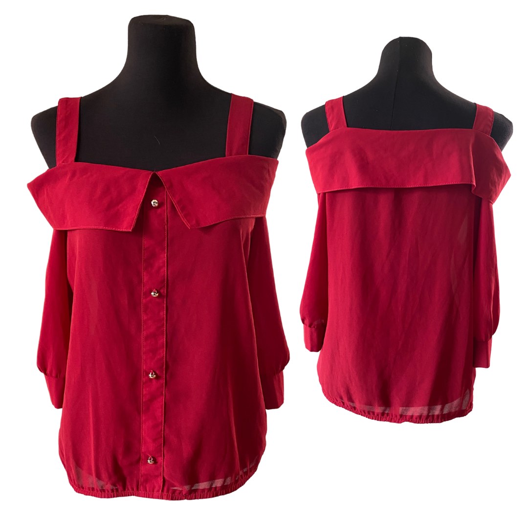 Formal Elegant Off Shoulder Top on Carousell