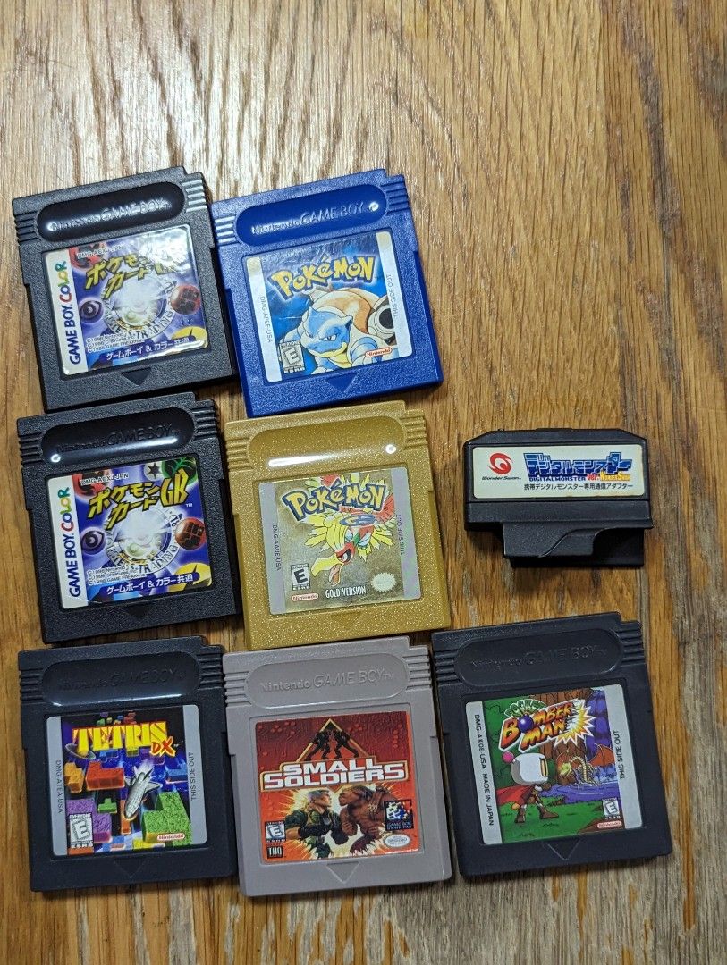 Gameboy Cartridges pokemon gold blue trading card game Japan Bomberman ...