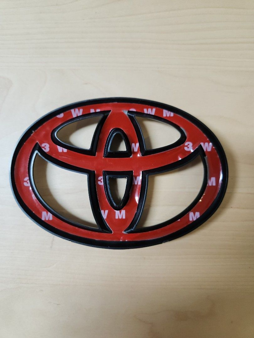 Gloss Black Toyota Emblem Cover 130MM, Car Accessories, Accessories on ...