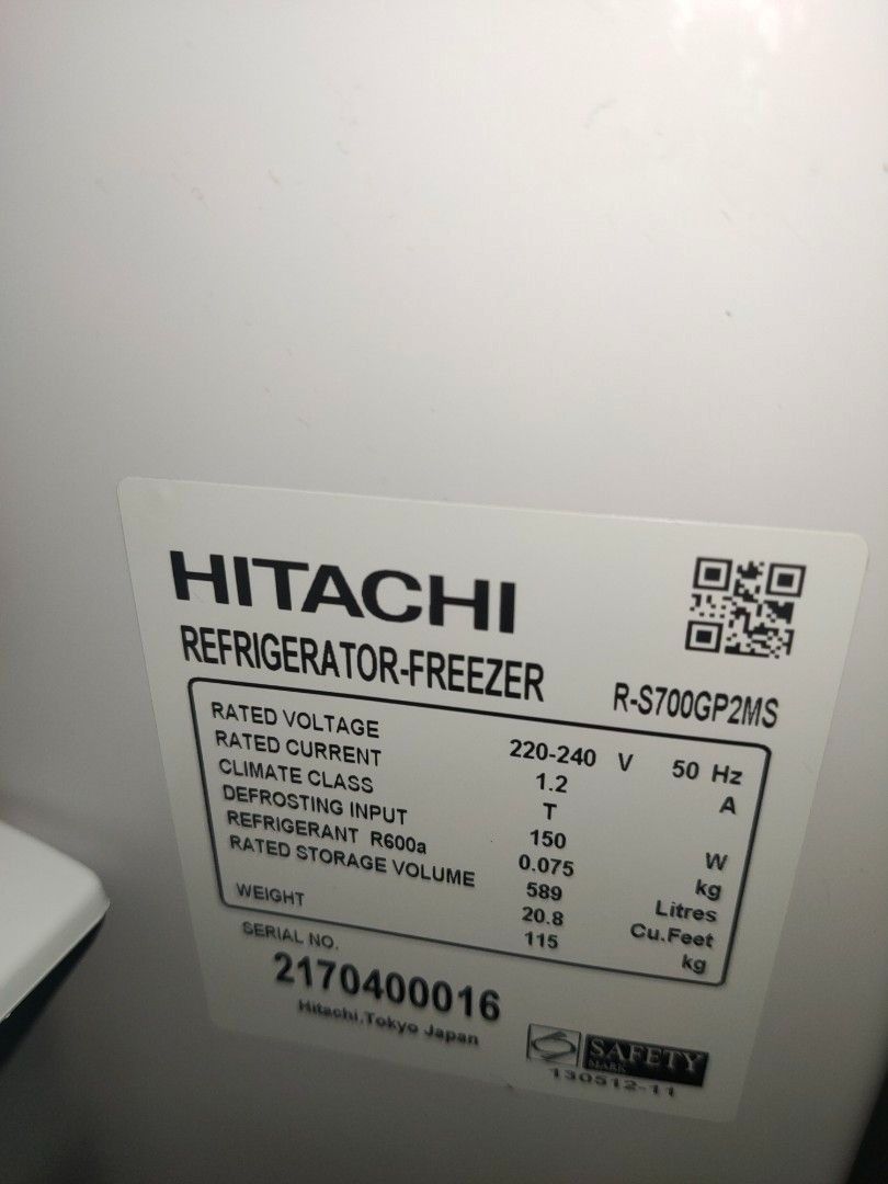 Hitachi 3 Door Refrigerator for sale @ $450 each, TV & Home Appliances ...