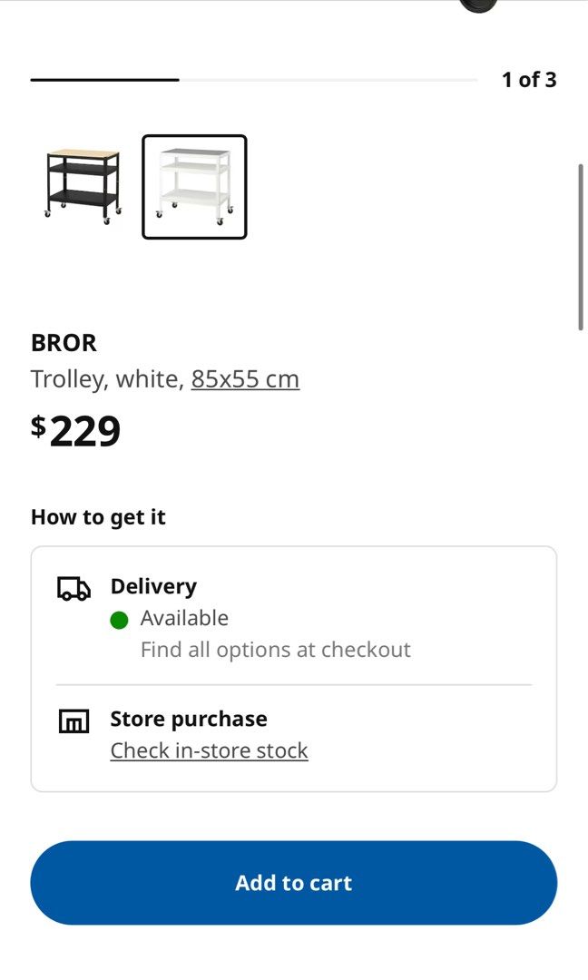 IKEA BROR trolley, white, Furniture & Home Living, Furniture, Shelves ...