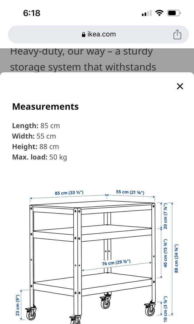 IKEA BROR trolley, white, Furniture & Home Living, Furniture, Shelves ...