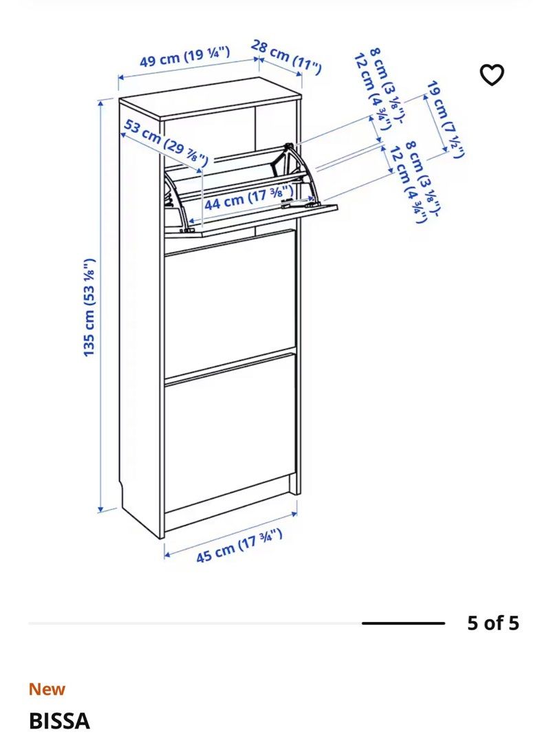 IKEA shoe rack BISSA (two), Furniture & Home Living, Furniture, Shelves ...