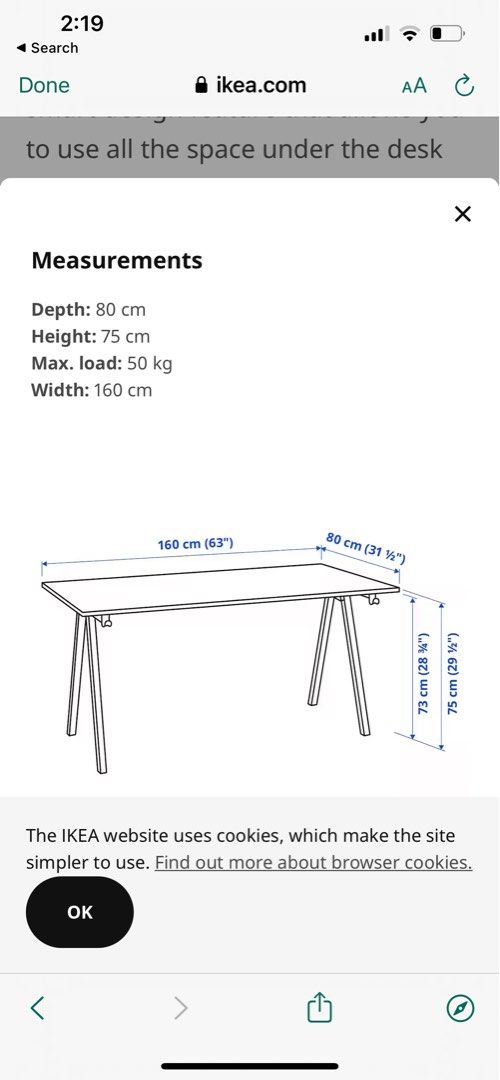 IKEA- TROTTEN Desk, Furniture & Home Living, Furniture, Tables & Sets ...