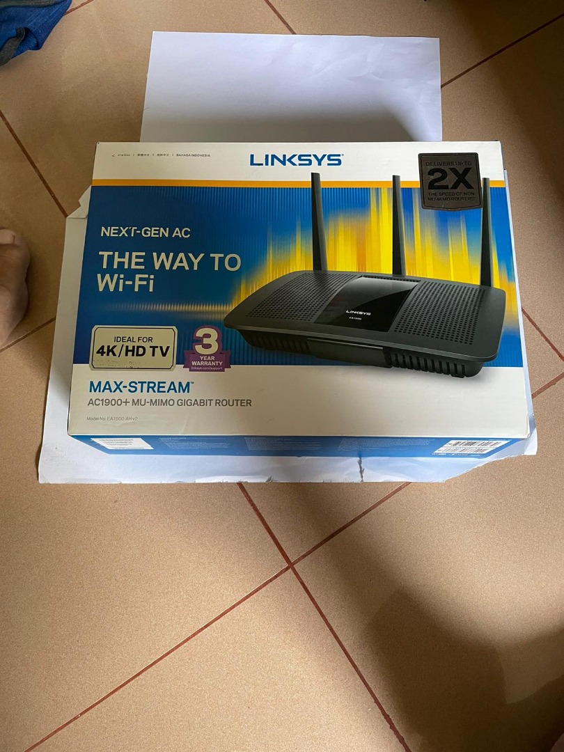LinkSys Max-Stream AC1900+ Mu-Mimo Gigabit Router, Computers & Tech ...