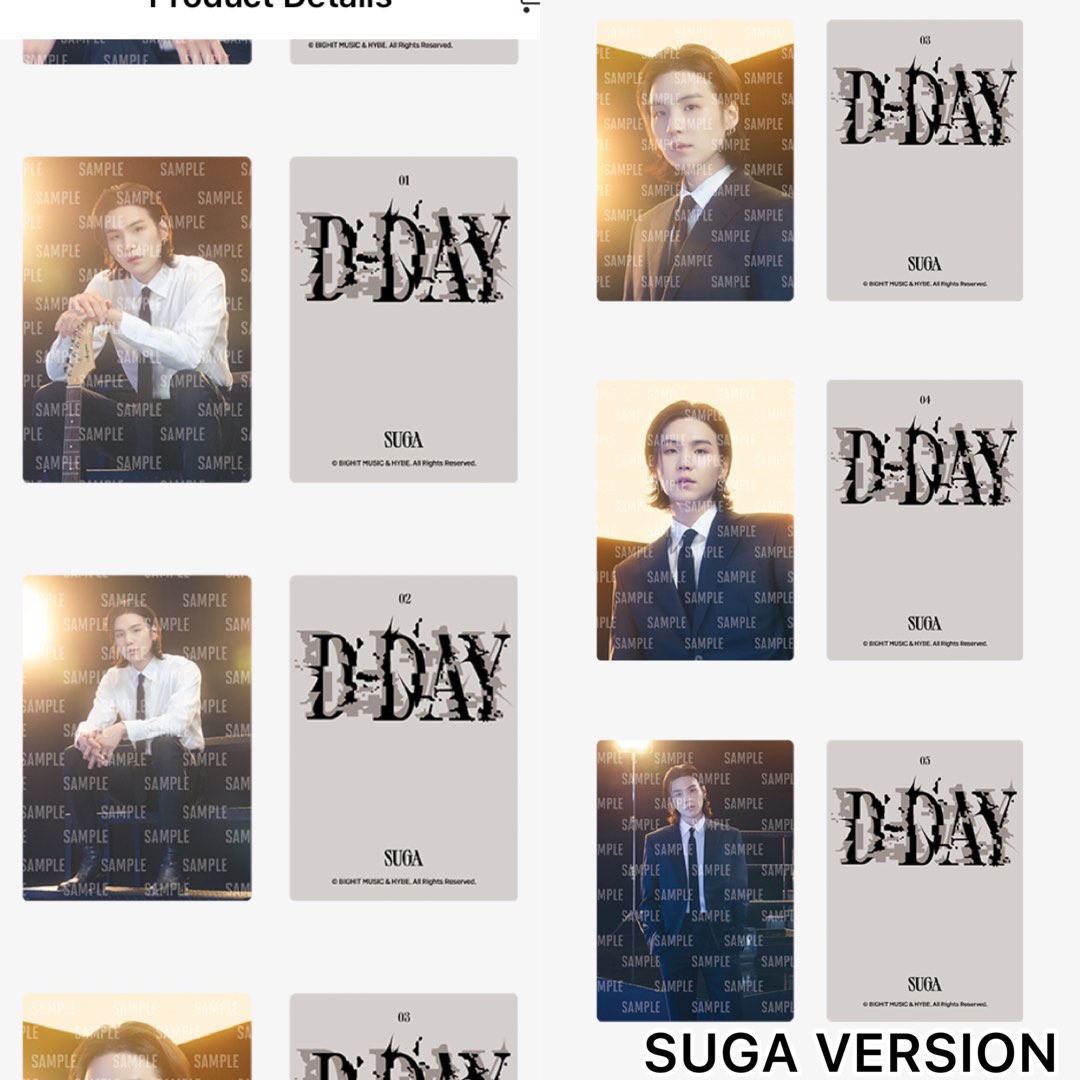 Loose Mini Photocard SUGA Agust D D-DAY Tour Merch, Hobbies & Toys ...