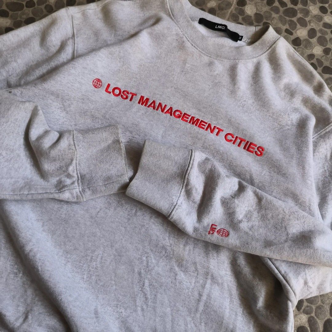 LOST MANAGEMENT CITIES SWEATSHIRT CREWNECK ORIGINAL, Fesyen Pria, Pakaian , Baju Luaran di Carousell