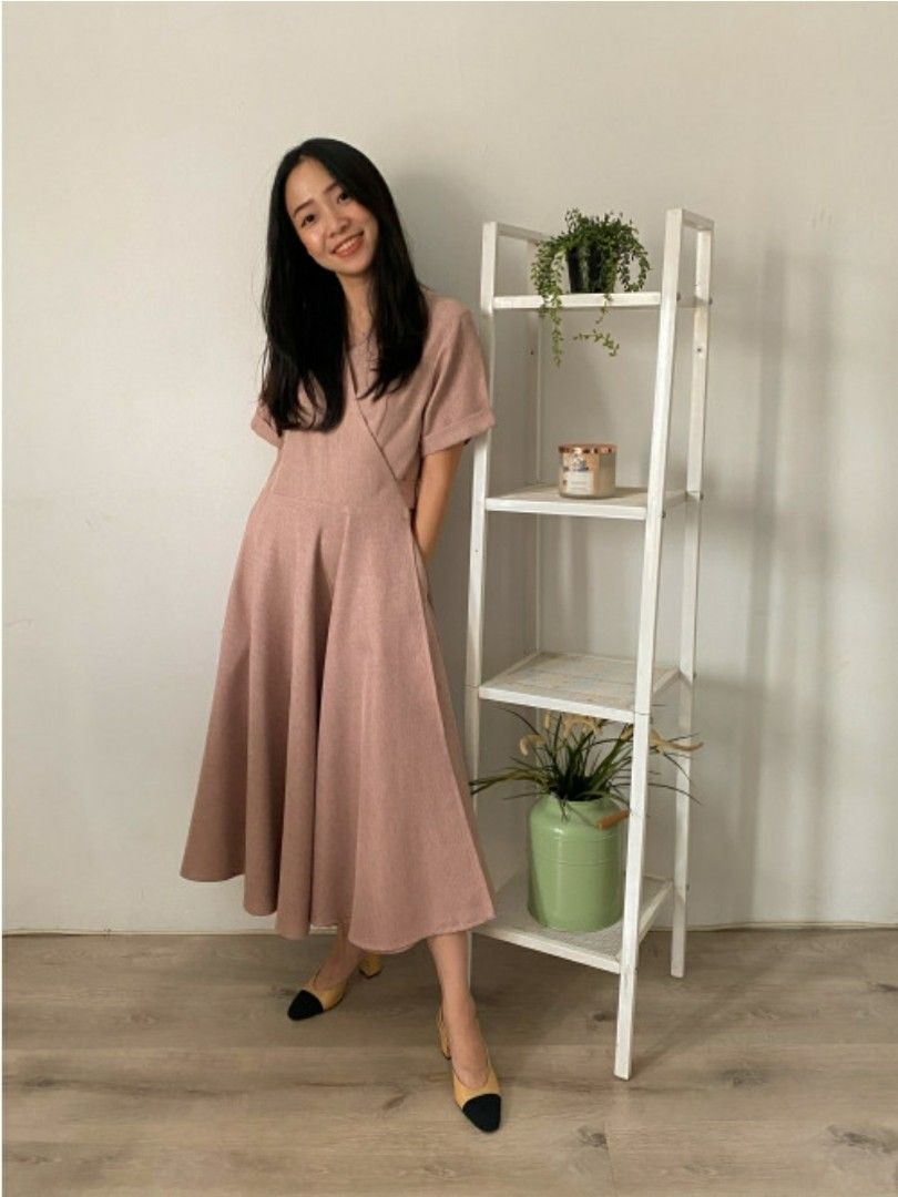 Maven madeline rose blossom midi dress new with tag, Fesyen Wanita ...