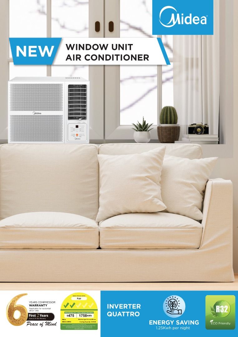 Midea Inverter Window AirCon with Remote 8000btu MWAC09PRO | MWAC-09PRO ...