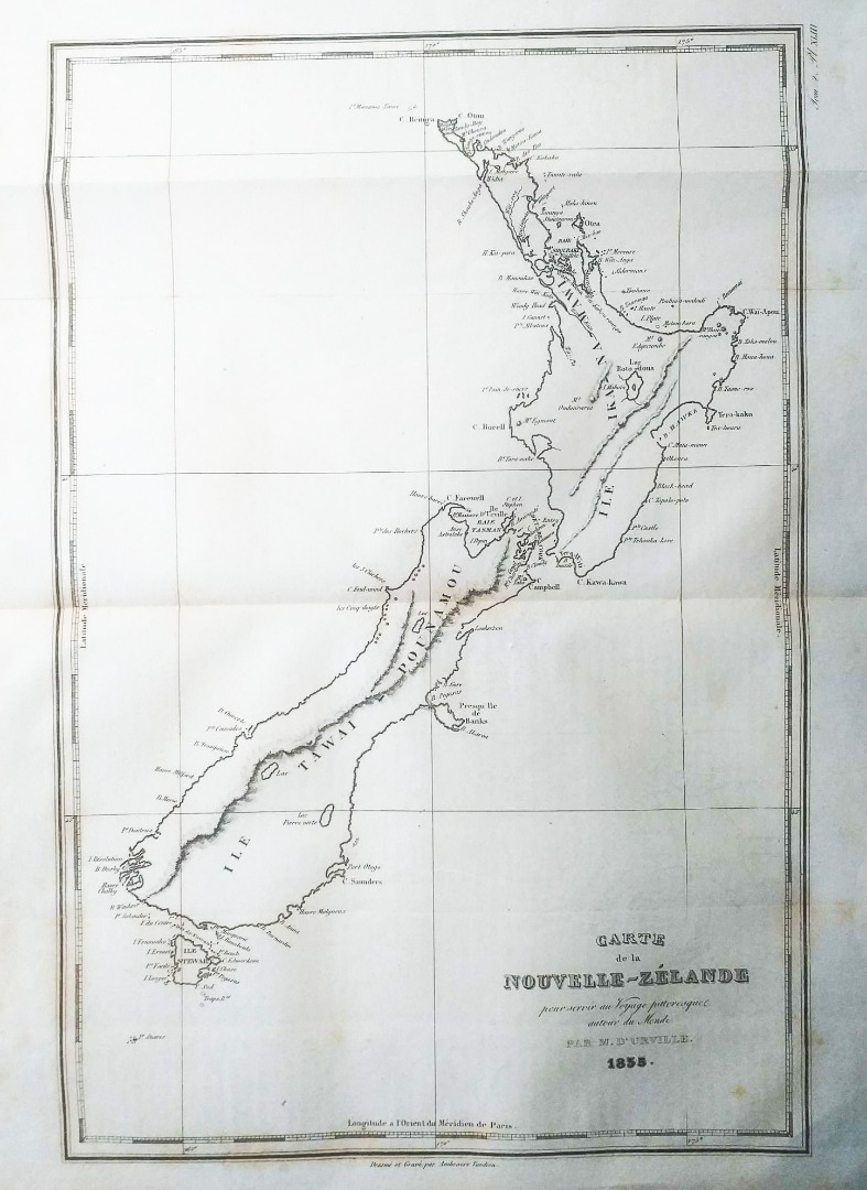 NEW ZEALAND - D 'Urville Original 1835 Antique Map - Rare, Hobbies ...