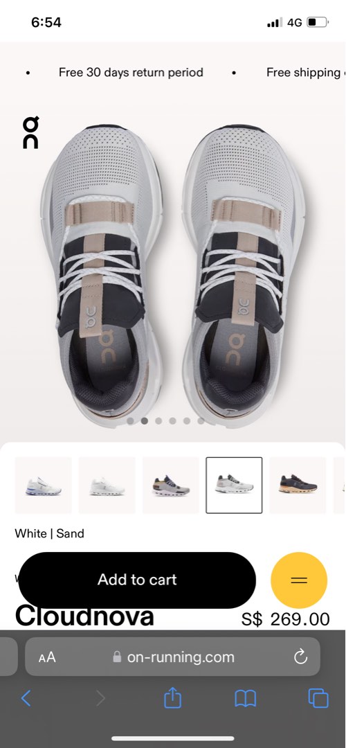 On running cloudnova sand w5, Luxury, Sneakers & Footwear on Carousell