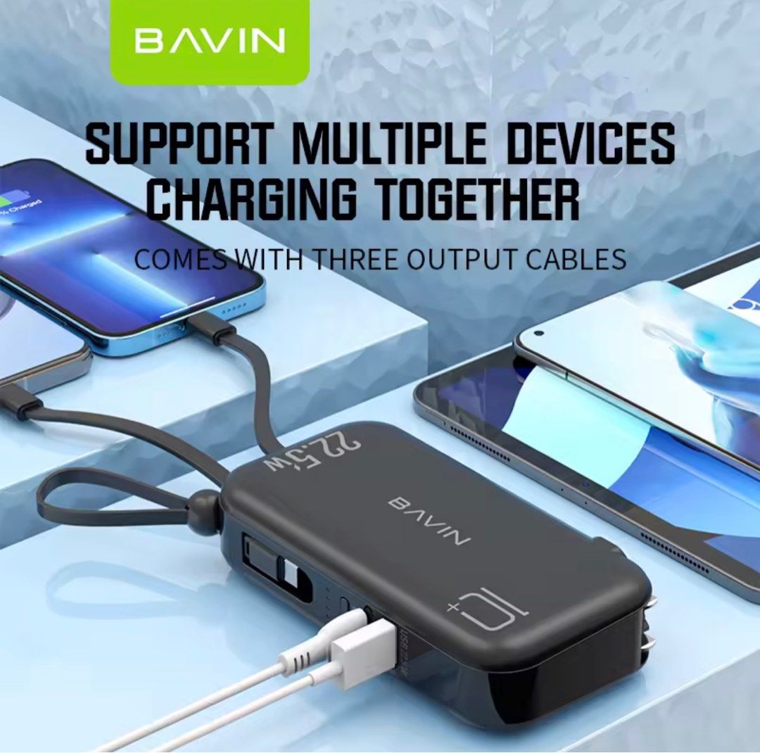On Hand Original BAVIN 10,000 MAH Powerbank with plug and charging ...