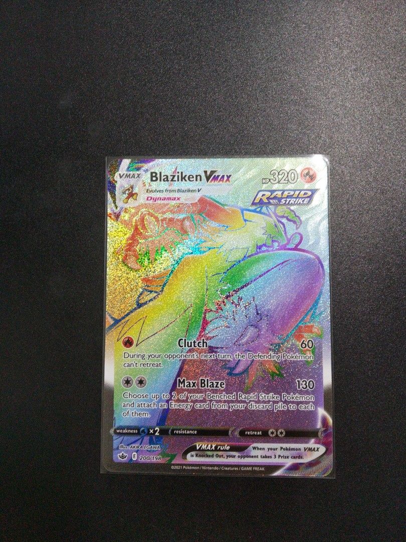 Pokemon TCG Blaziken Vmax Hyper Rare - SS6 Chilling Reign, Hobbies ...
