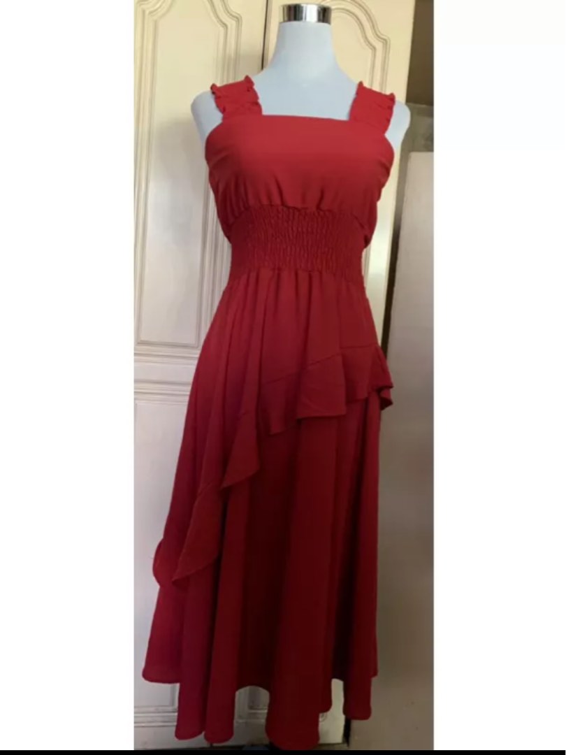 Red Layered Dress, Women's Fashion, Dresses & Sets, Dresses on Carousell