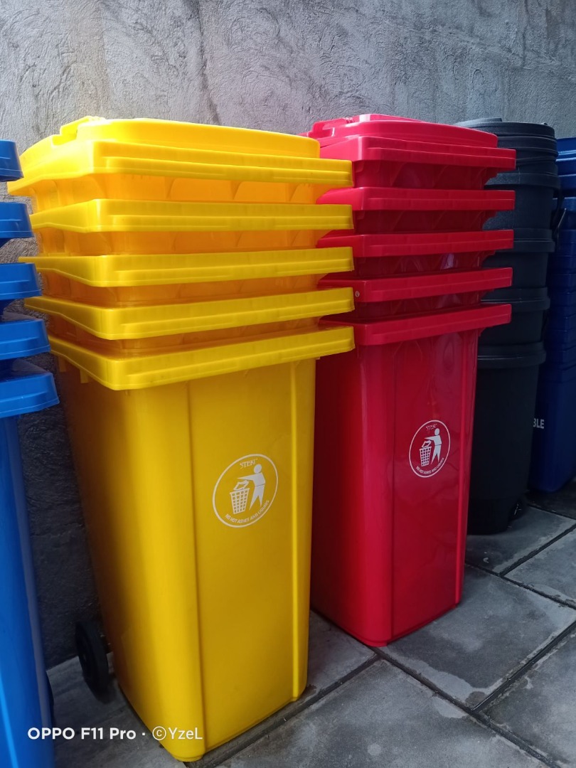 ROLLING TRASH BIN 240LITER, Furniture & Home Living, Cleaning ...