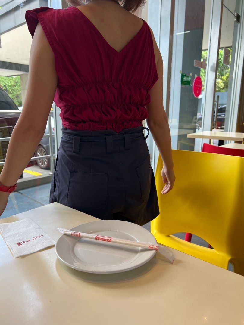 Ruffles design top red on Carousell