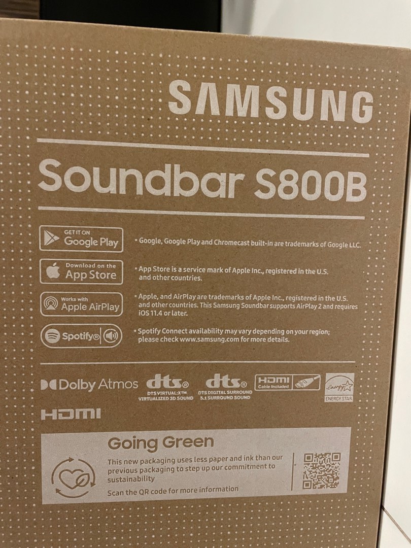 SAMSUNG S-Series Soundbar HW-S800B, Audio, Soundbars, Speakers ...